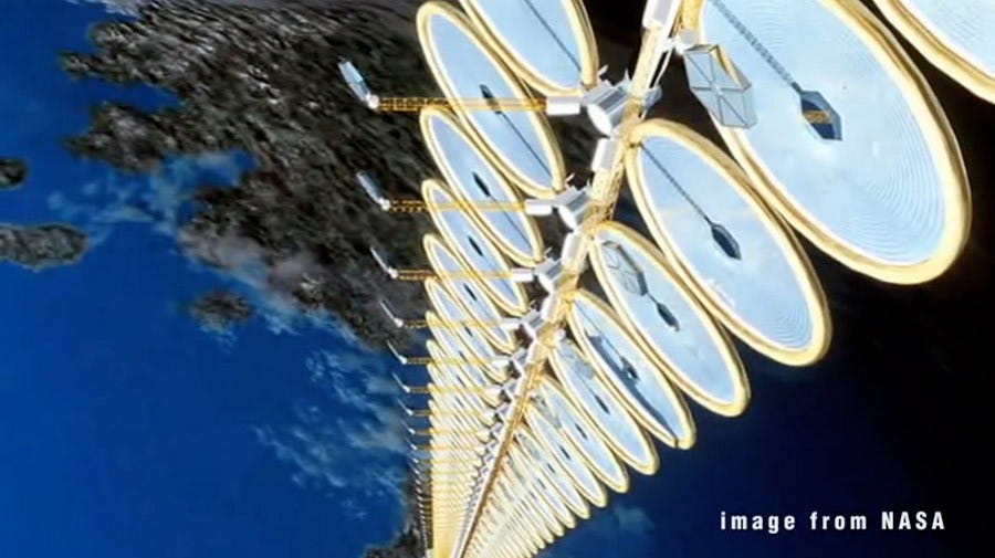 Wireless transmission of Energy down to Earth Using Solar panels in ...
