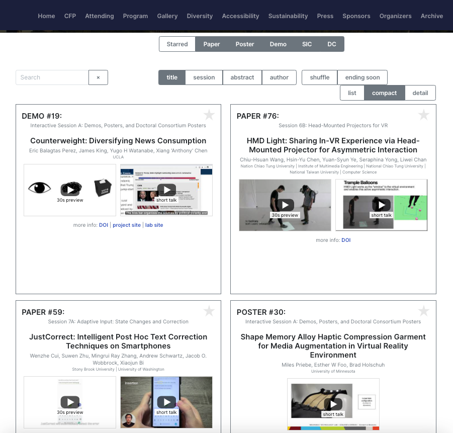 The UIST 2020 web gallery is now available as open source | by David Lindlbauer | ACM SIGCHI ...