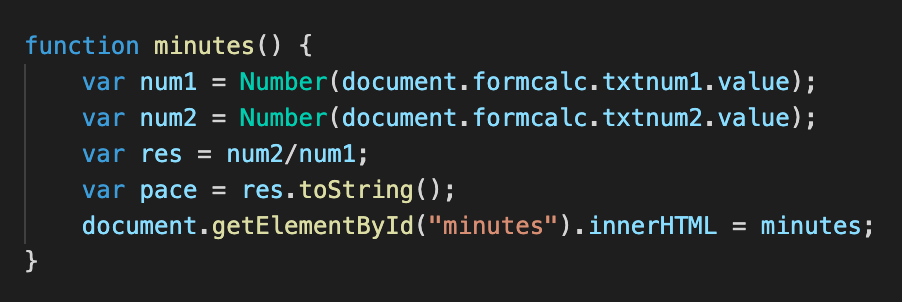 Basic JavaScript: Pace Calculator | by Hugo van der Horst | Medium