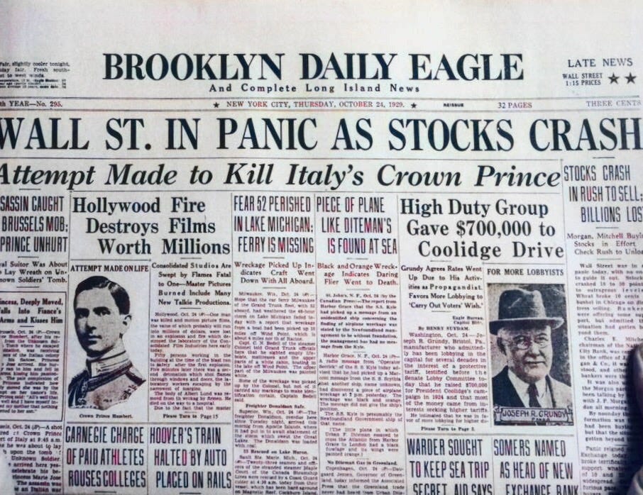 Reliving The 1929 Wall Street Crash | by Langa Ntuli | DataDrivenInvestor