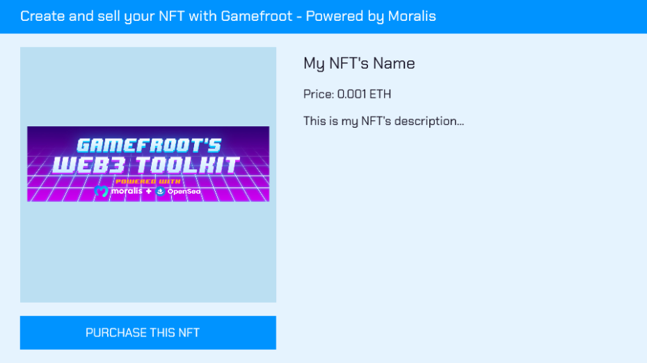 Selling your NFTs with Gamefroot and Moralis (low-code) | by Gamefroot ...