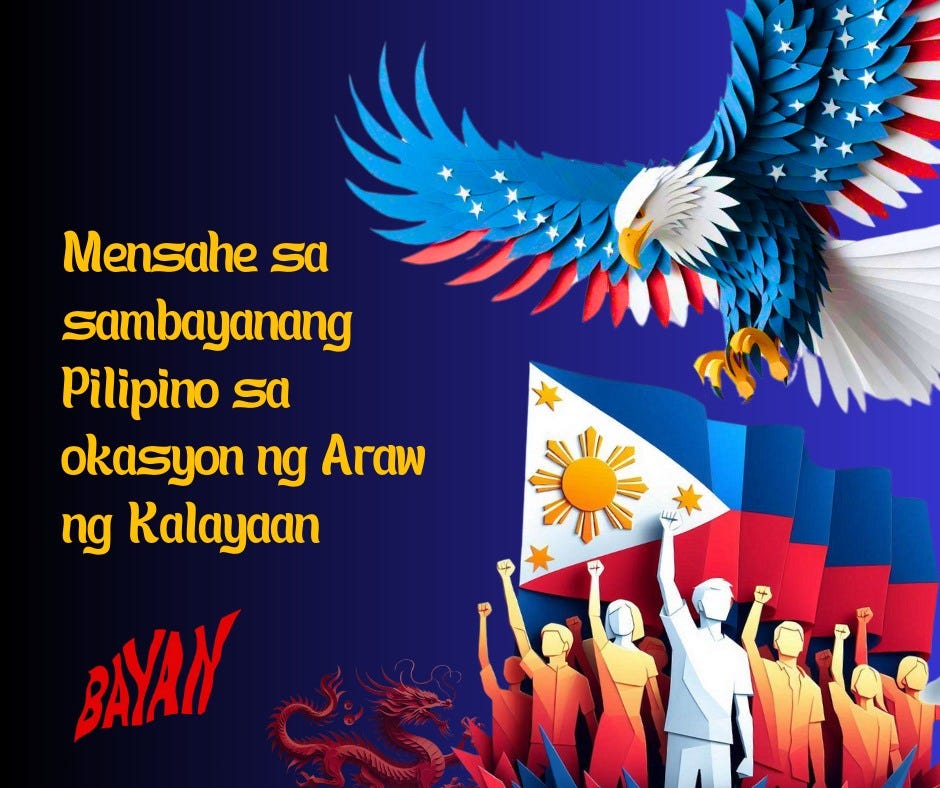Mensahe sa sambayanang Pilipino sa okasyon ng Araw ng “Kalayaan” | by Bagong Alyansang Makabayan ...