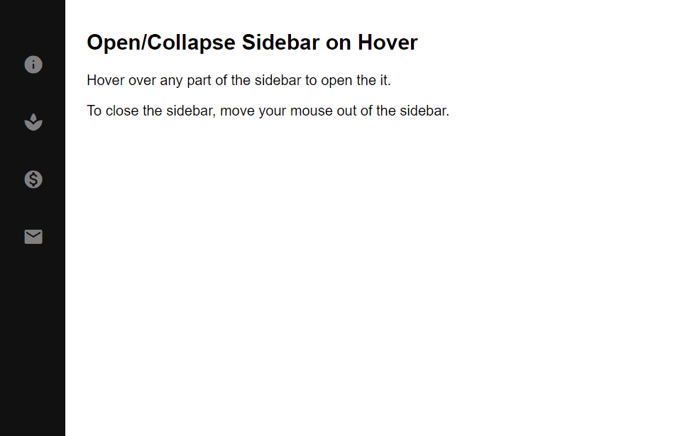 Create A Beautiful Hover Triggered Expandable Sidebar With Simple Html Css And Javascript By 3185