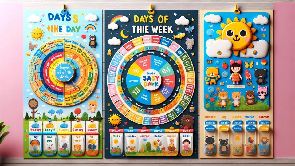 Creative Days of the Week Chart Ideas for Preschool Education. | by ...