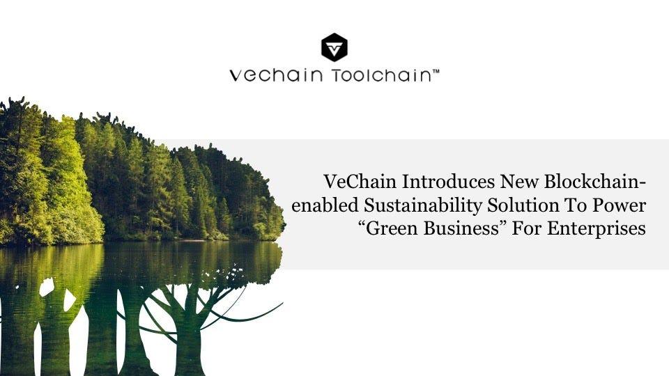 VeChain Introduces New Blockchain-enabled Sustainability Solution To ...