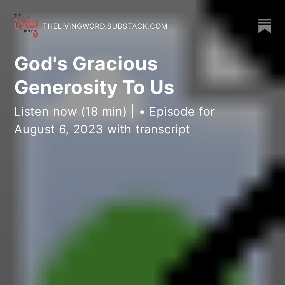 God’s Gracious Generosity Towards Us | by Ian Greig | The Living Word (TLW) | Medium