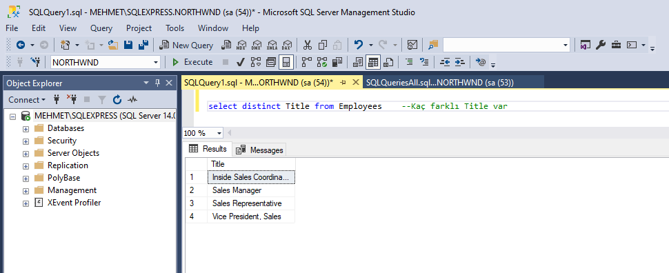 SQL — Distinct Sorgusu. Tablomuzda tekrarlanan verilerimiz… | by Mehmet ...