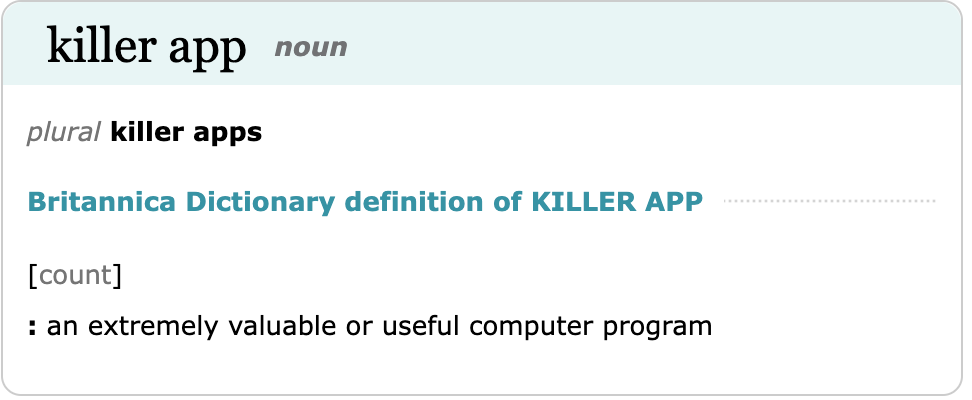 I (Finally) Created a Killer App. A surprisingly useful application of ...