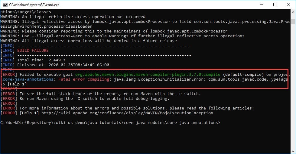 Java 项目编译错误 Errorjava Javalangexceptionininitializer By Honeymoose Medium 