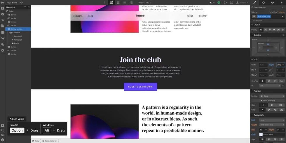 Create and organize content using Webflow Sections | by SoftwareAuthority.org | Medium
