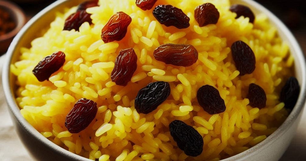 Yellow Rice With Raisins. It holds tons of childhood memories | by ...