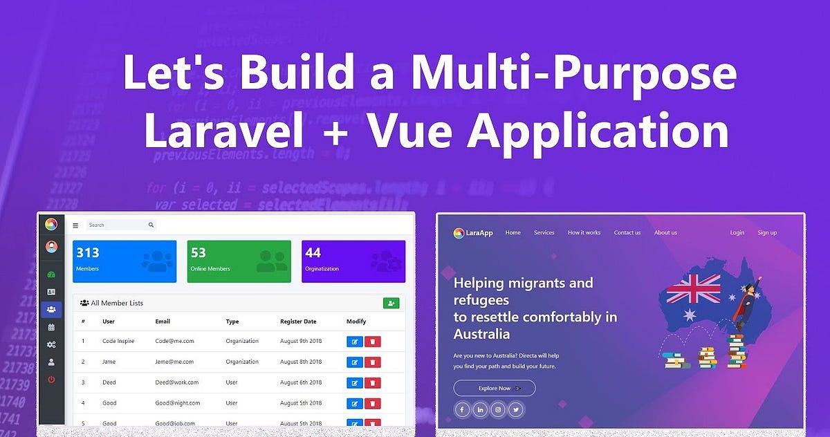 Let’s Build a Multi-Purpose Laravel + Vue Application (Video) | by ...