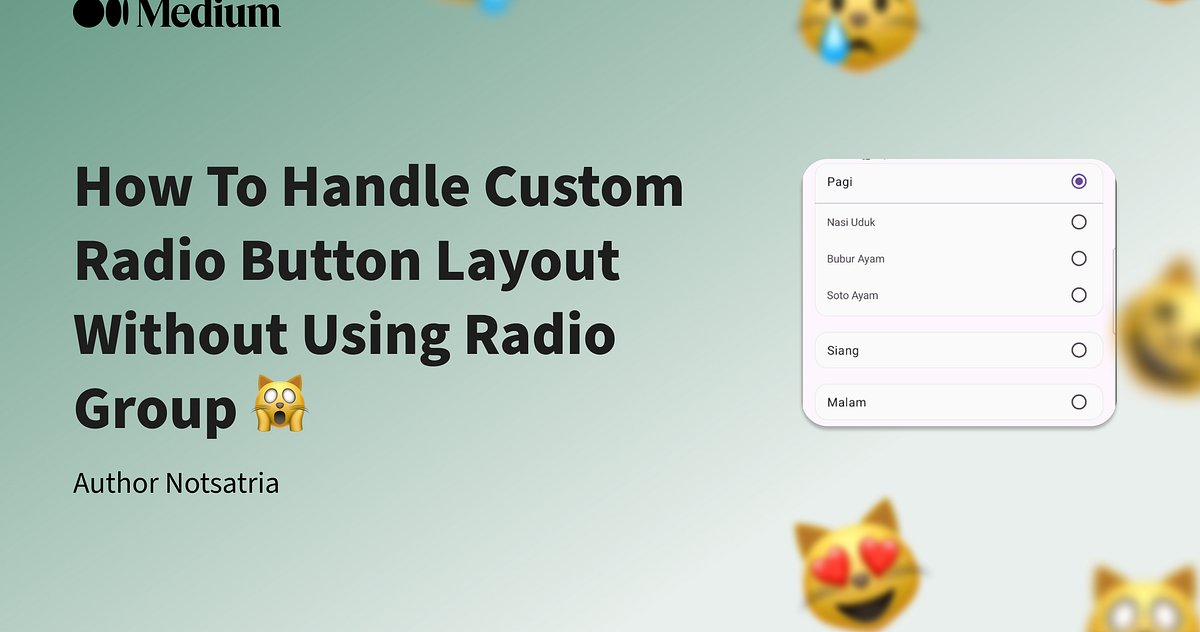 How To Handle Custom Radio Button Layout Without Using Radio Group 🙀 ...