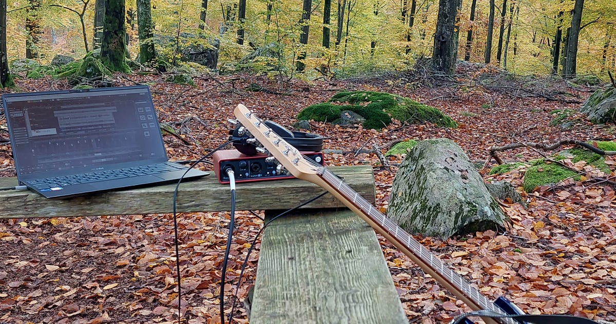 Recording Guitar Parts In The Forest | by Sten Rock | Midform | Medium