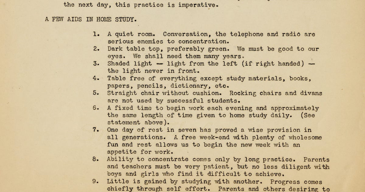 1920s: Homework From Then to Now. In February 1924, Thomas Sidwell sent ...