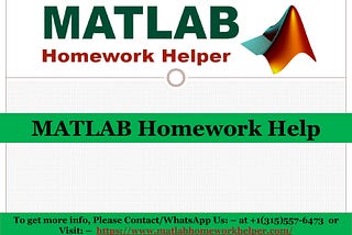 Matlab Homework Helper – Medium