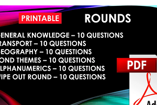 PDF Pub Quiz Sheets – Medium