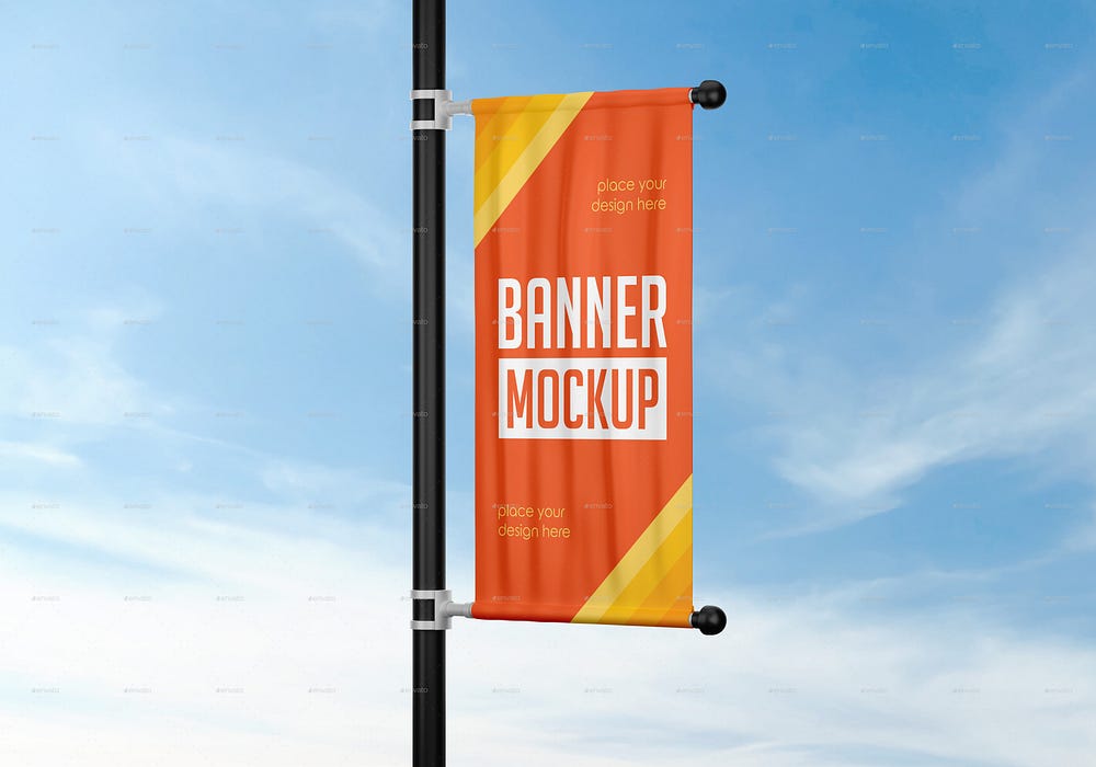 204+ Free Download Cool Matte Banner On Pillar Mockup — Half Side View ...