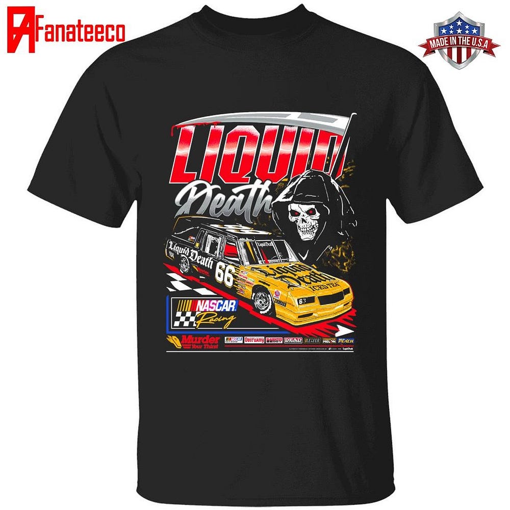 Official Black NASCAR x Liquid Death Thirst Hearse Tri-Blend T-Shirt ...