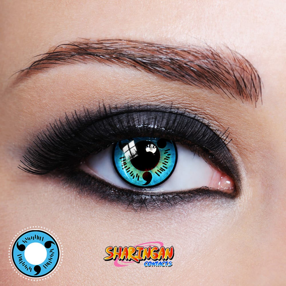 Lentile de contact Uchiha Blue Sharingan complet activate Uchiha Blue ...