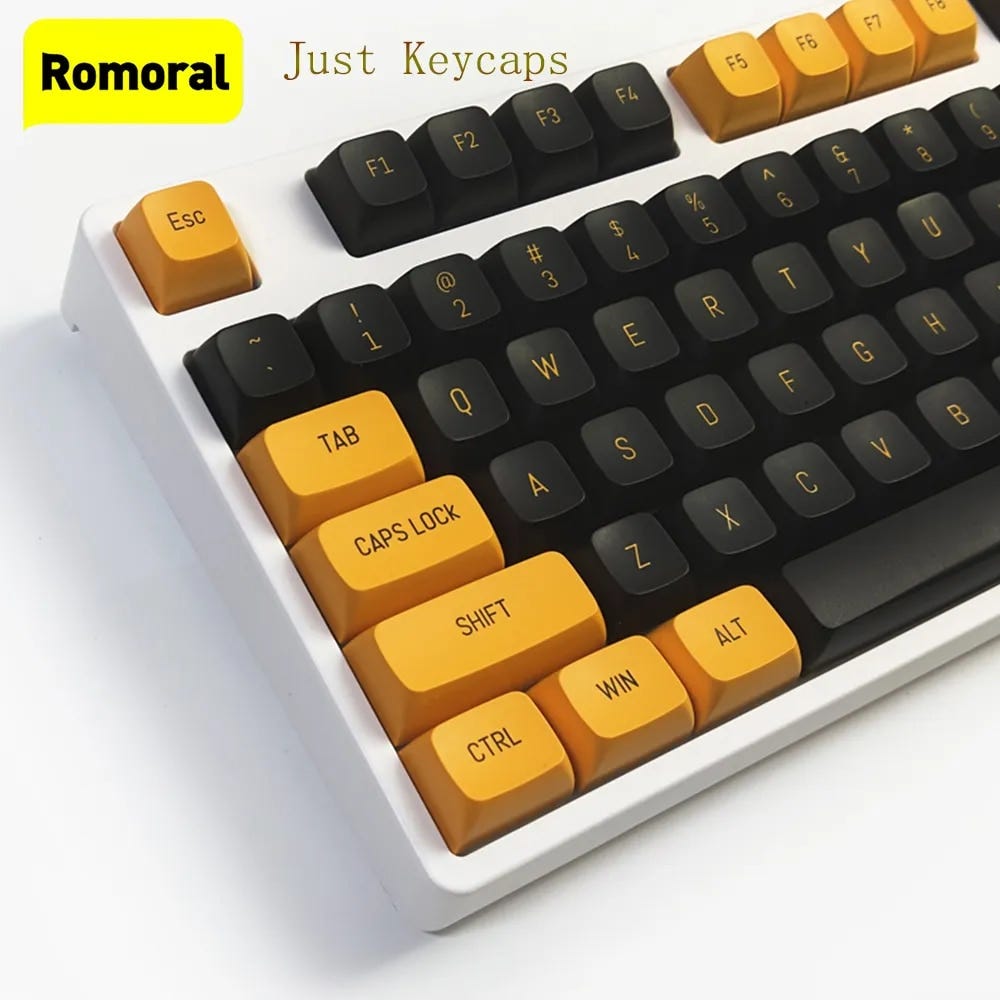 Top 5! 149 Key PBT Double-shot Black Yellow CSA Profile Keycaps DIY ...