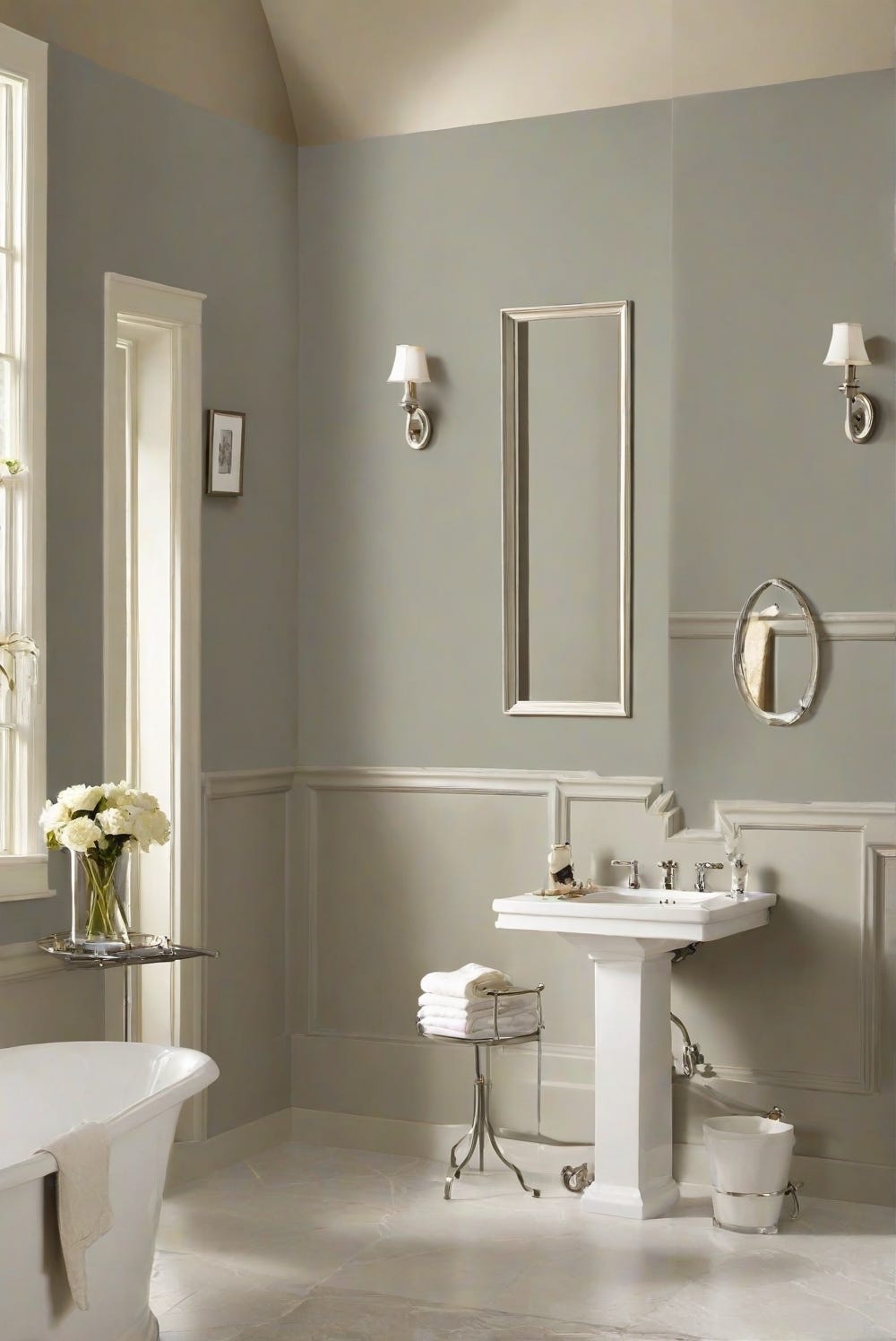 Bathroom Walls: Sealskin SW 7675 is a versatile and modern wall paint ...