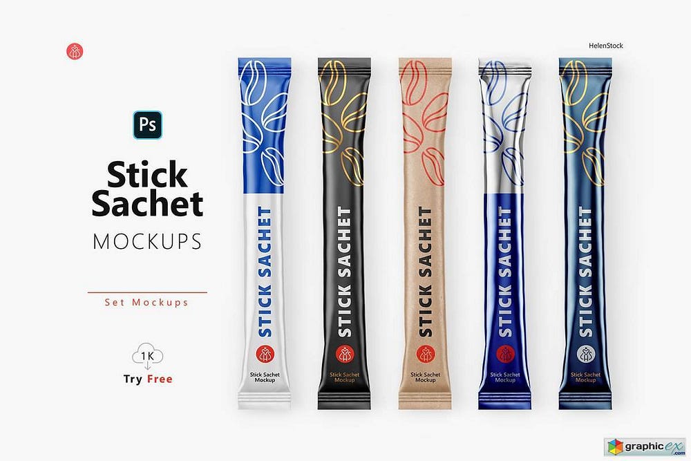 342+ Free Download The Best Matte Sachet With Box Mockup — Front View ...