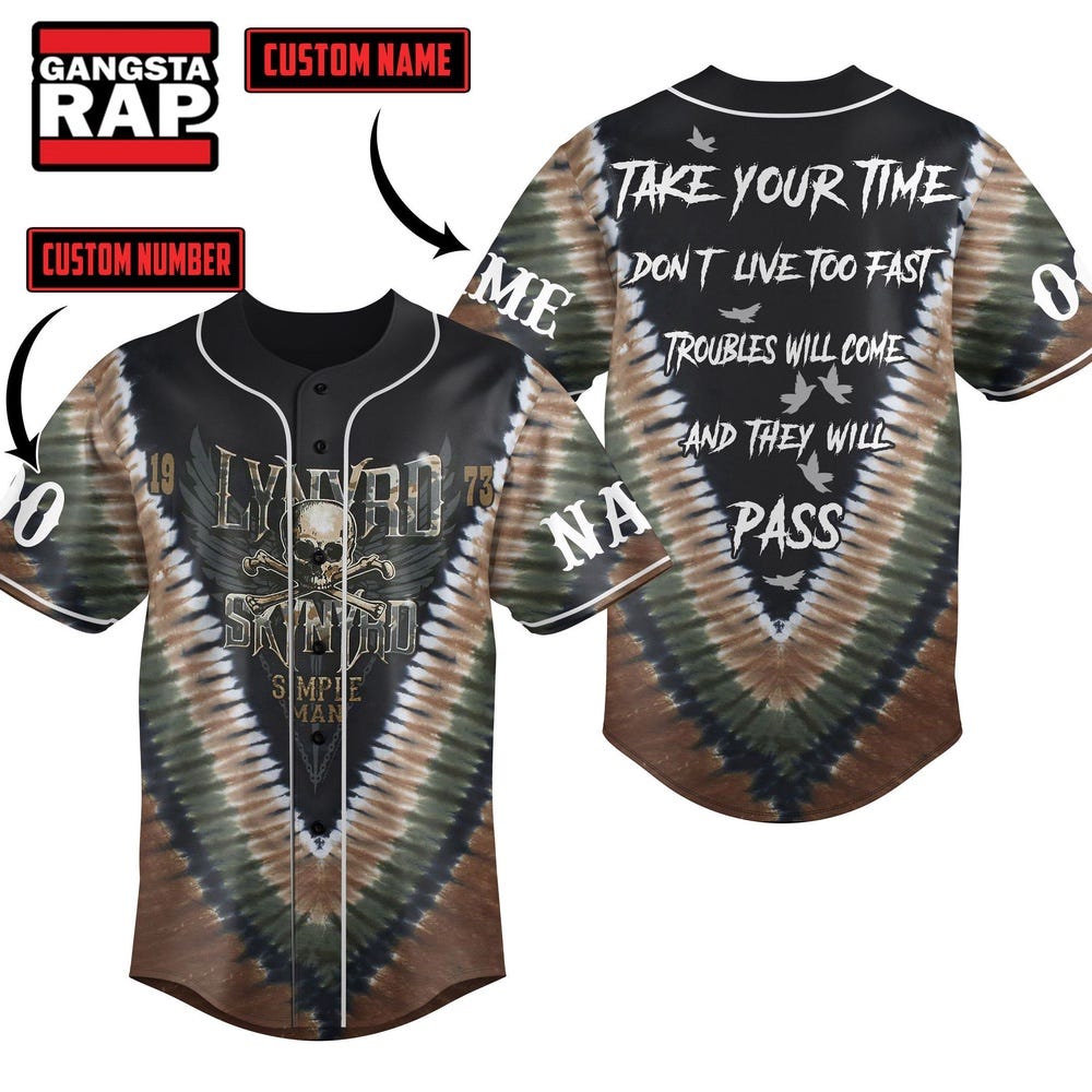 Simple Man Lynyrd Skynyrd Custom Baseball Jersey - Gangstarap80s ...