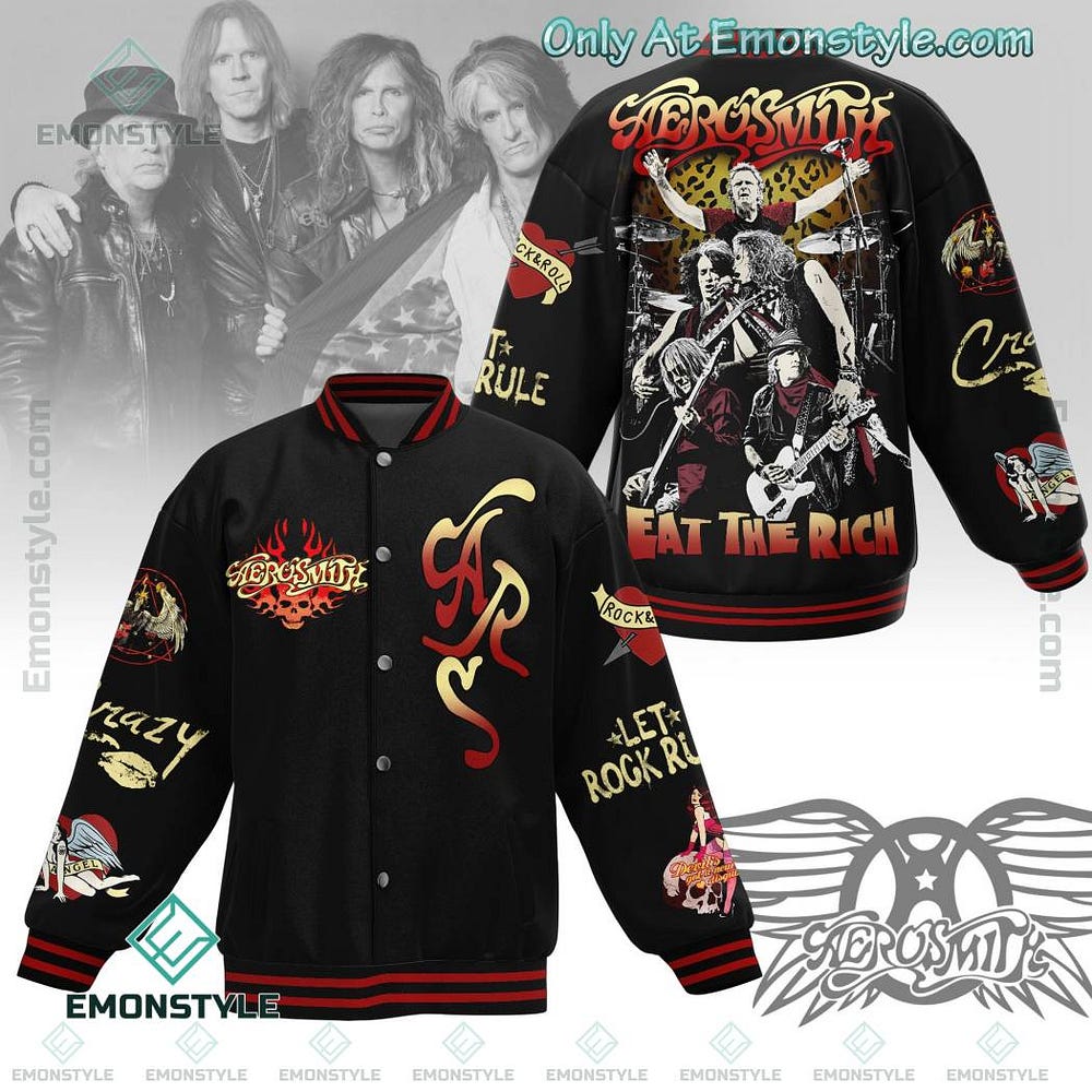 Make a Bold Statement with the Aerosmith “Eat The Rich” Baseball Jacket ...