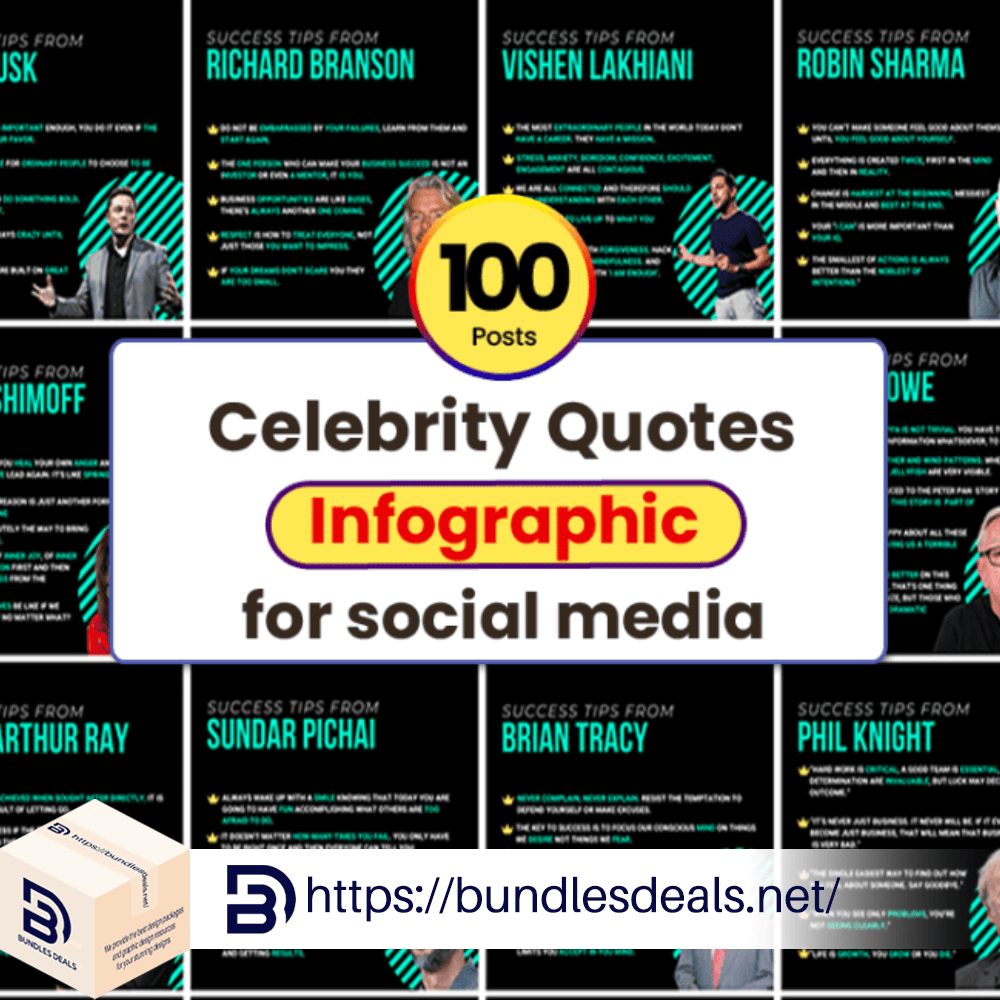 100 Celebrity Quotes Infographic Posts | by Bundles Deals | Jan, 2024 ...