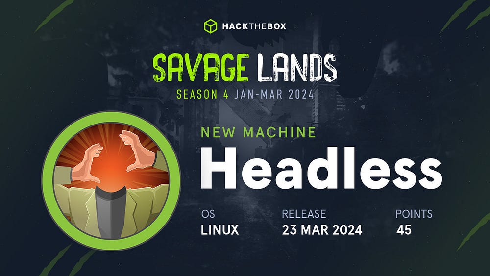 Hackthebox Headless Wrietup | BountyHacker | by Thomas Emerson (BountyHacker) | Apr, 2024 | Medium