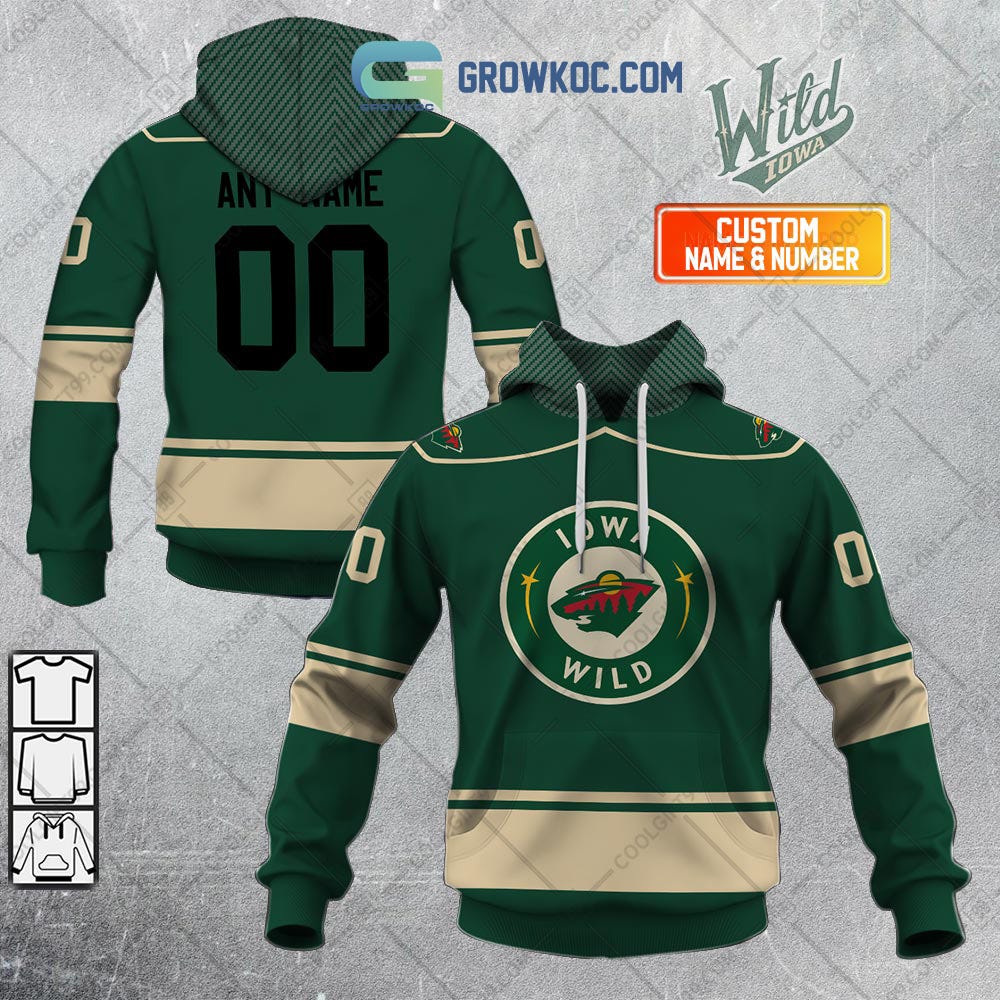 Iowa Wild AHL Color Home Jersey Personalized Hoodie T Shirt | by ...
