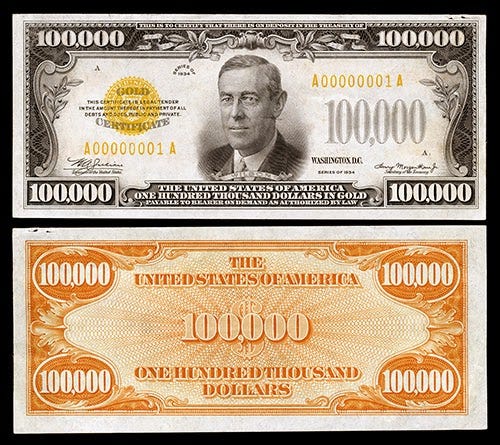 New 100000 Dollar Bill