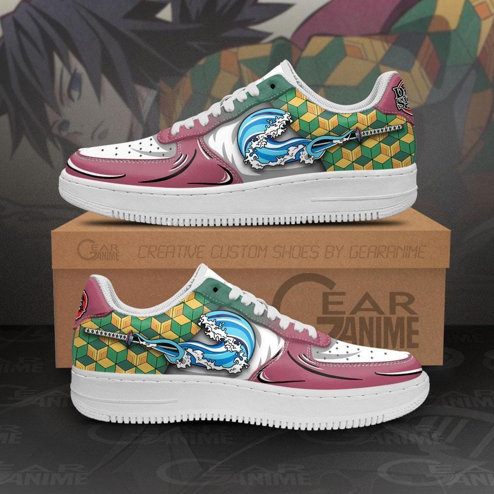 Giyuu Tomioka Air Sneakers Custom Water Skill Demon Slayer Shoes Click ...