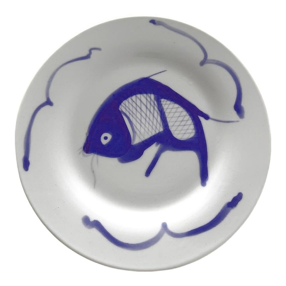 Round 10" Blue Koi Fish Deep Dish - Katachiware - Medium