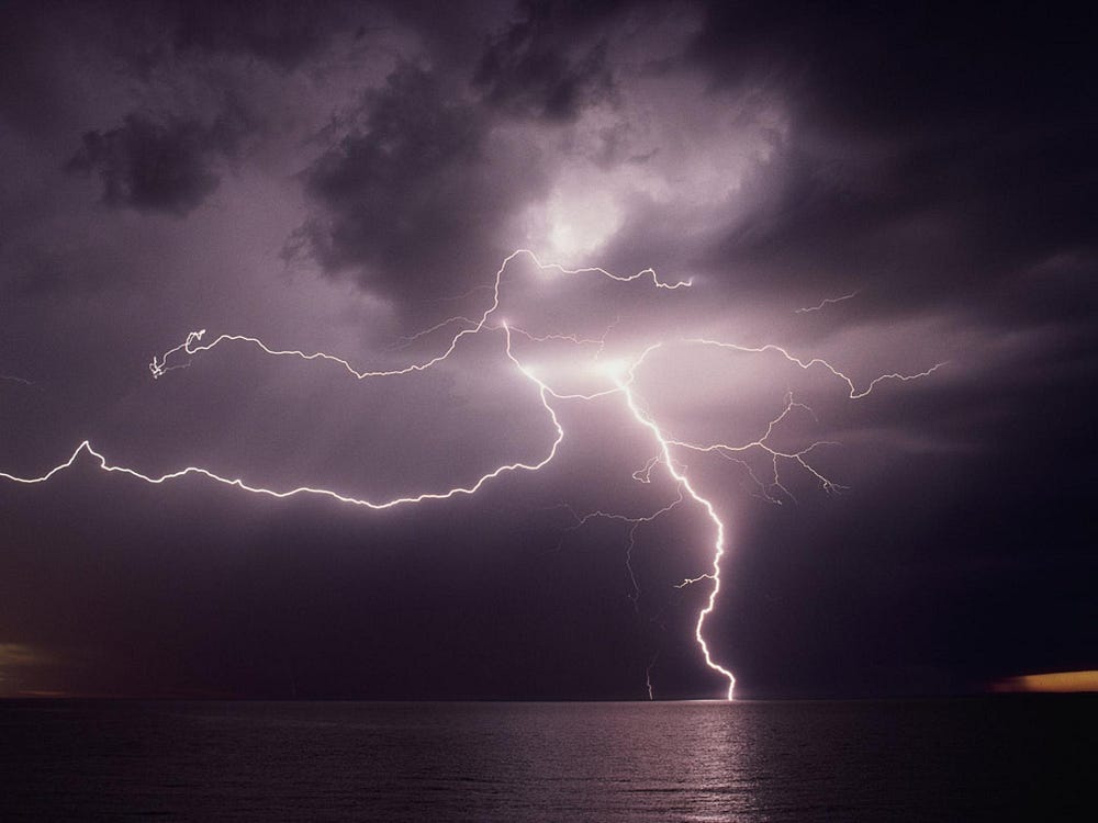 Describe how weather works in regards to clouds, thunder, lightning etc ...