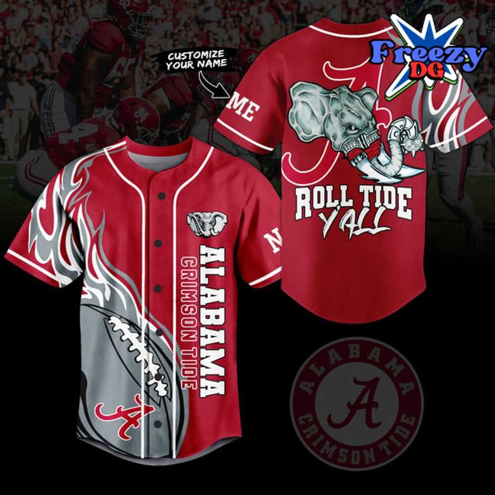Alabama Crimson Tide Custom Roll Tide Baseball Jersey | by ...