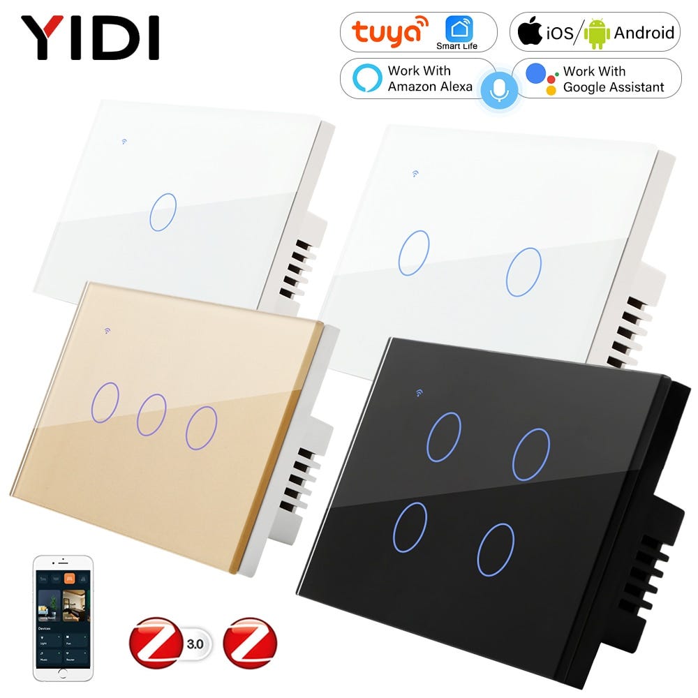 Big Deals! Tuya ZigBee 3 0 Smart Life Wireless Touch Screen Wall Light ...