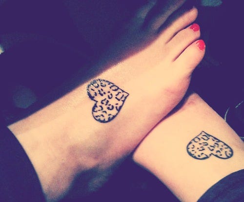 Best Friends Heart Tattoos