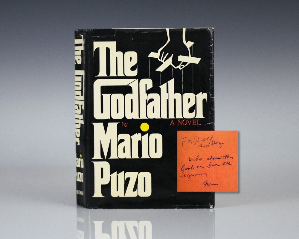 The Godfather” by Mario Puzo.. I’d like to write my first impressions ...