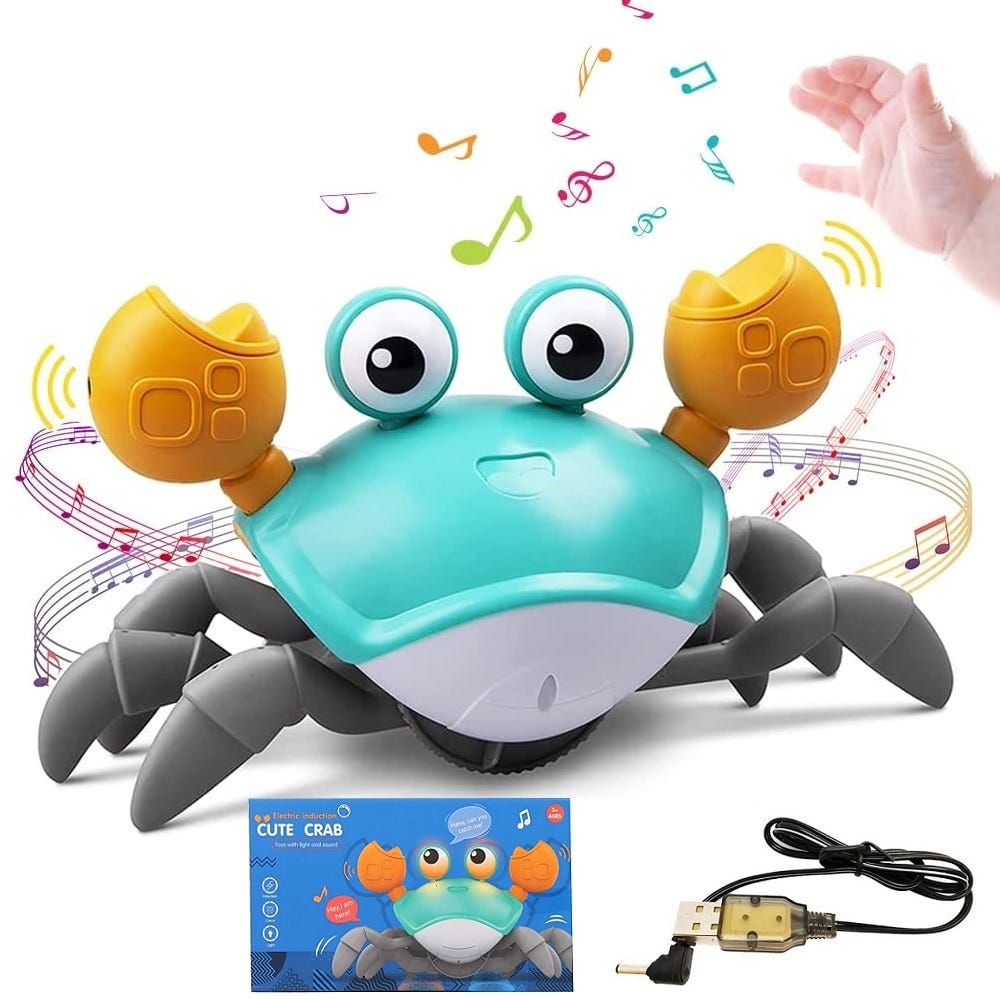Big Deals! Dancing Crab Run Away Toy for Babies Crawling Interactive ...