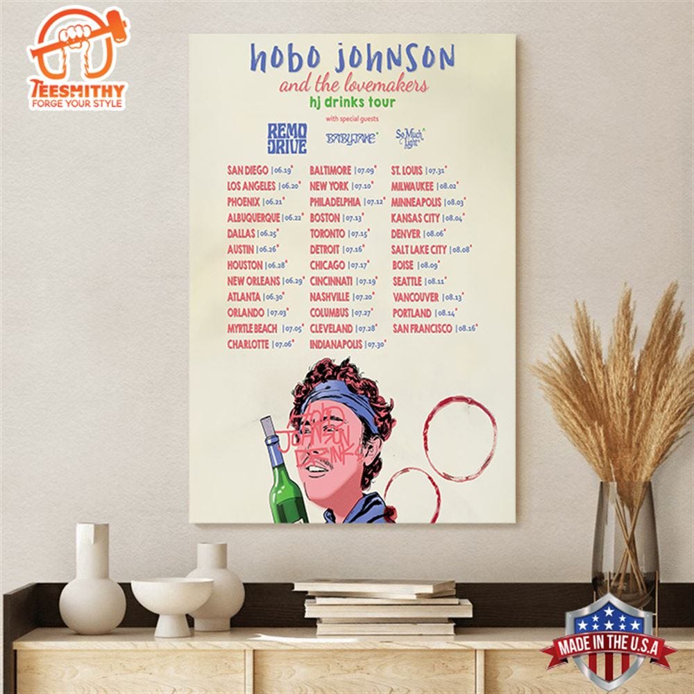 Hobo Johnson Charlotte Tour 2024 Dates Poster Canvas - Teesmithy ...