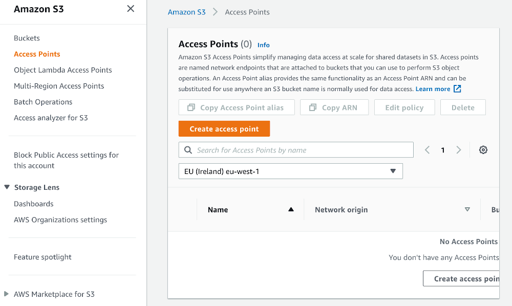 Enabling Amazon Simple Storage Service (Amazon S3) Access Points in ... Enabling Amazon Simple Storage Service (Amazon S3) Access Points in ...