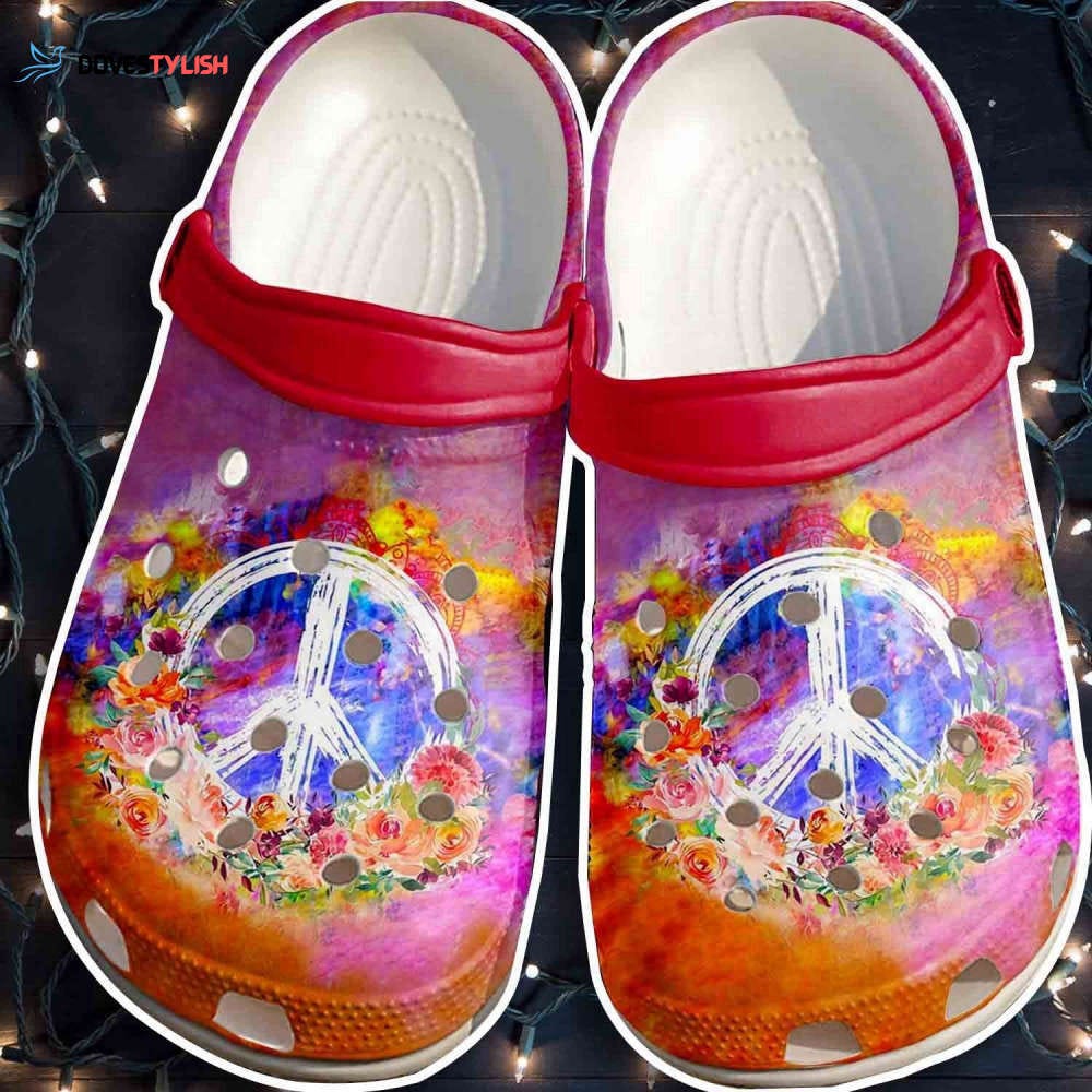 Hippie Peace Sign Symbol Shoes Crocbland Clogs Gifts Daughter | by ...