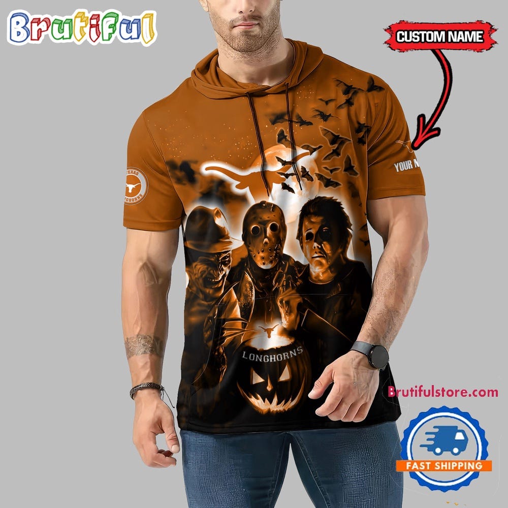 Texas Longhorns Horror Characters Essential Halloween Sleeveless Hoodie ...