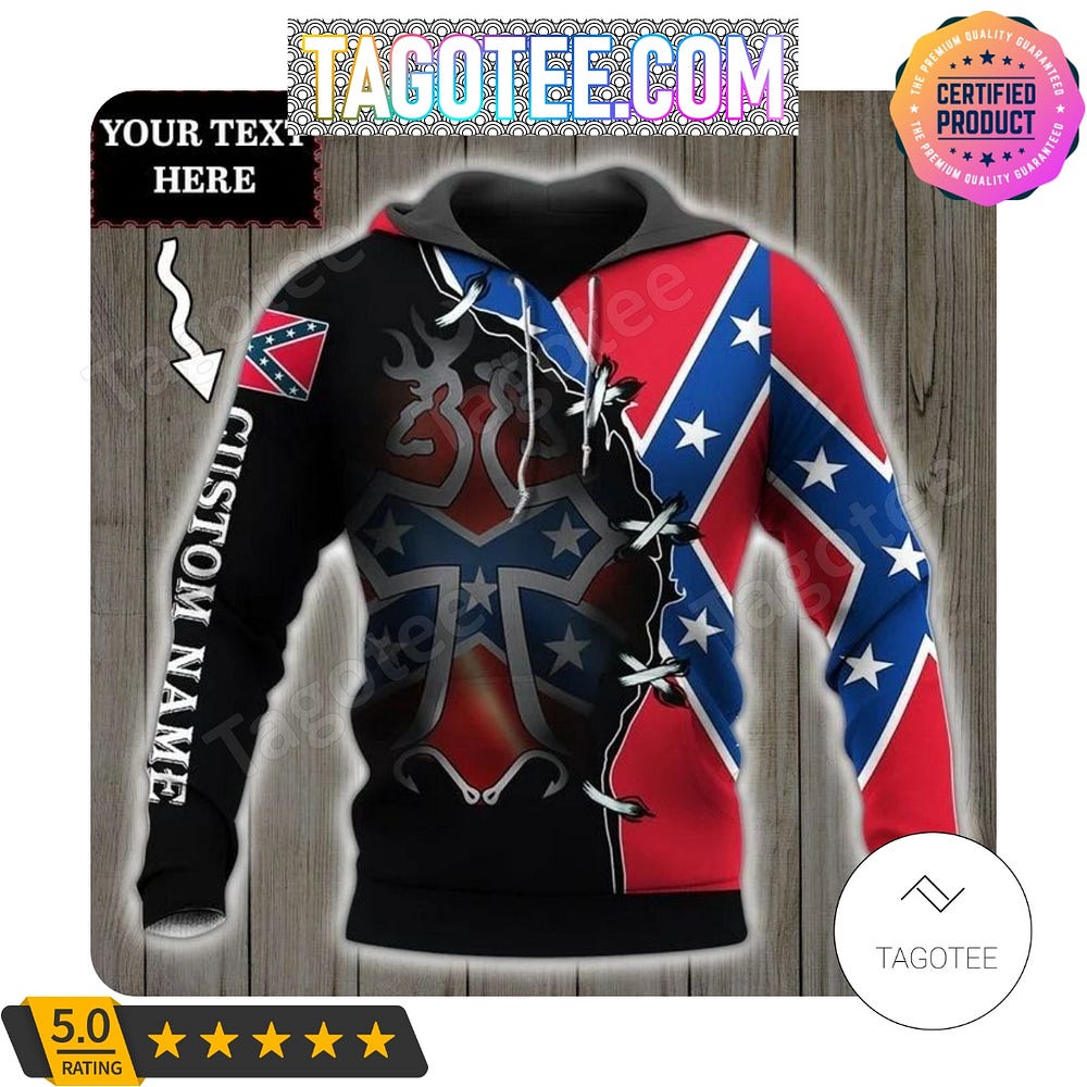 Unleash Your Rebel Spirit with the Confederate Flags Custom Name Hoodie ...