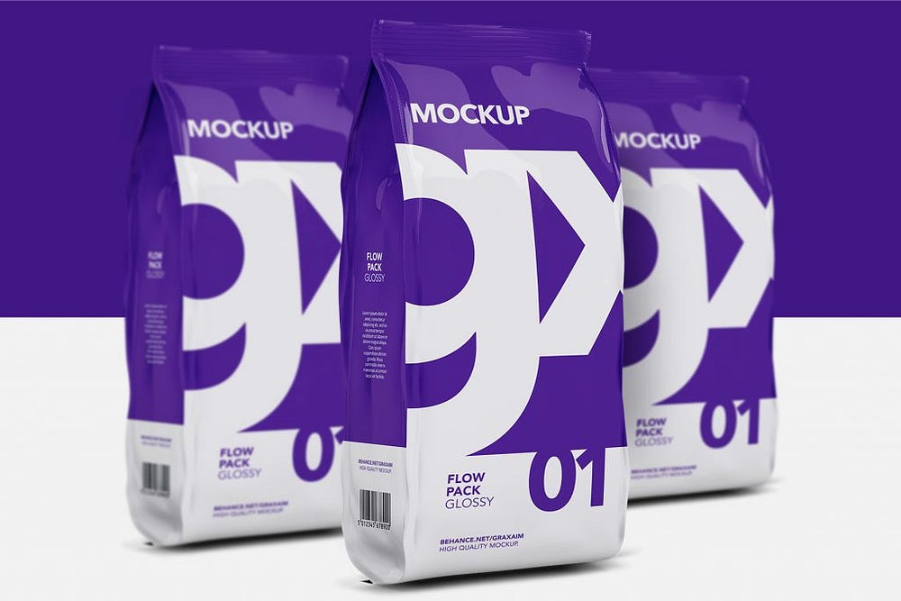 242+ Free Download Cool Plastic Flow-Pack Mockup — Top / Side Views ...