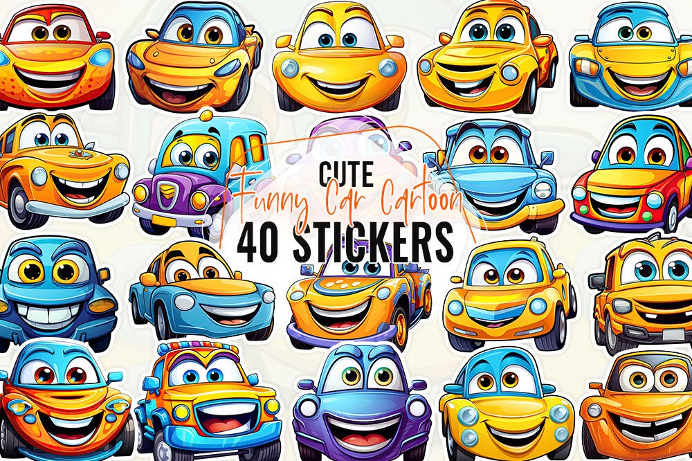 Funny Cars Stickers Bundle Free | by Sparkspectrum | Medium