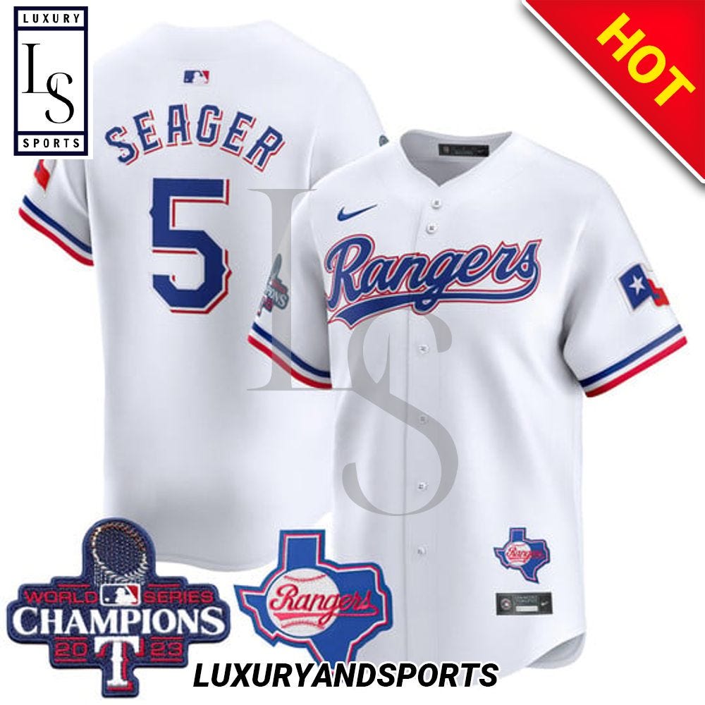 Texas Rangers Corey Seager World Series Champions Nike White Baseball ...