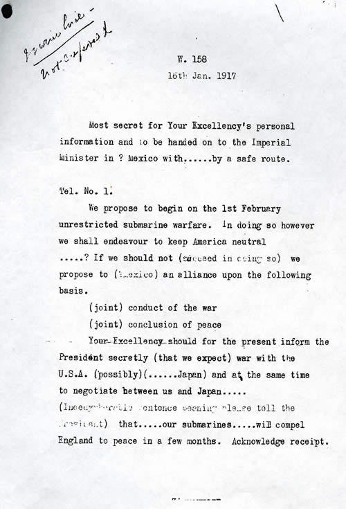 Zimmerman Telegram Translation